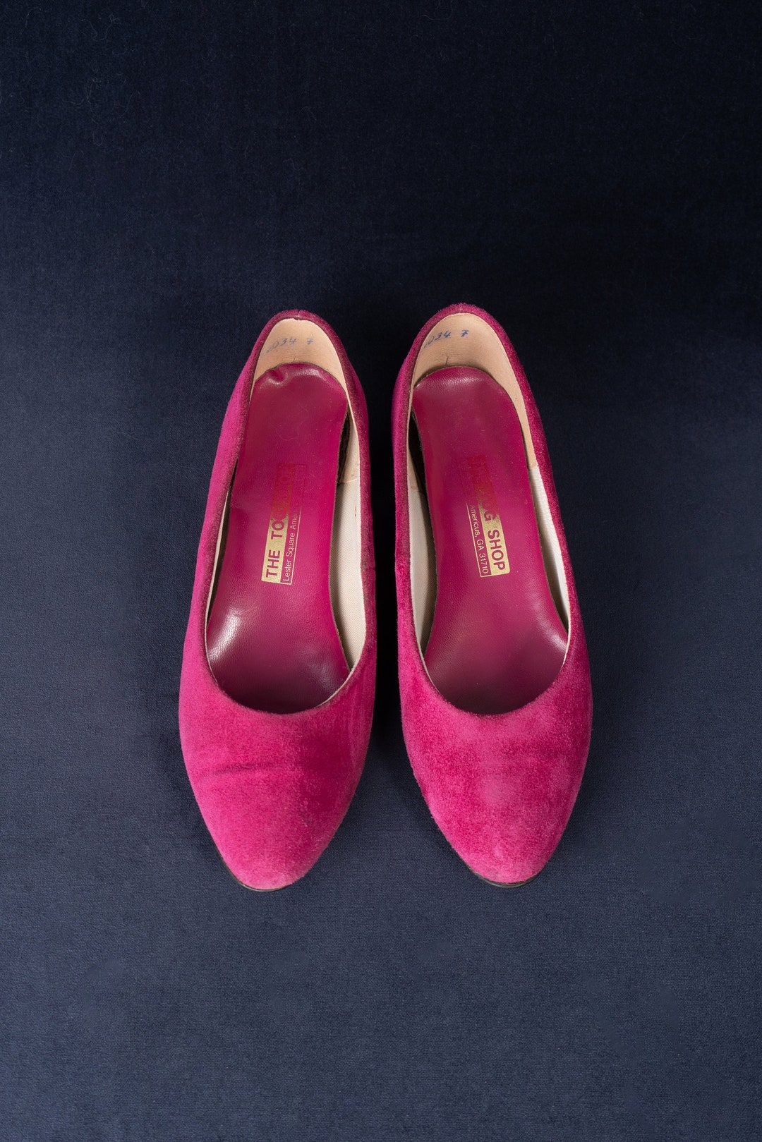Vintage 80s Hot Pink Magenta Suede Low Heels by the Tog Shop - Etsy