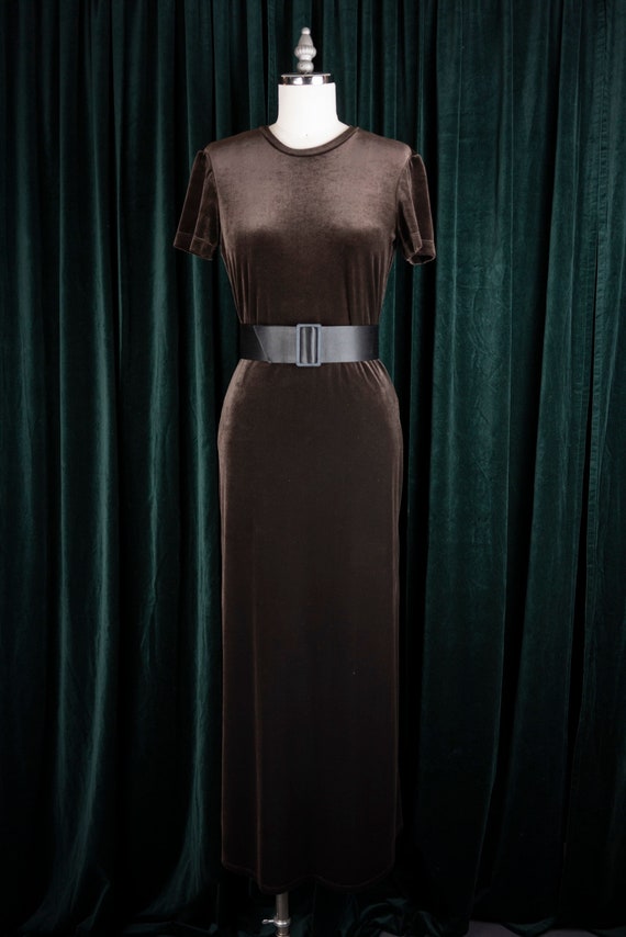 Vintage Brown Stretch Velvet Gem
