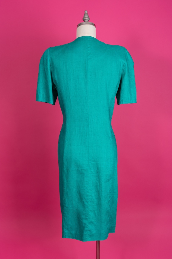 Vintage 80s Liz Claiborne Linen Sheath Dress with Scu… - Gem