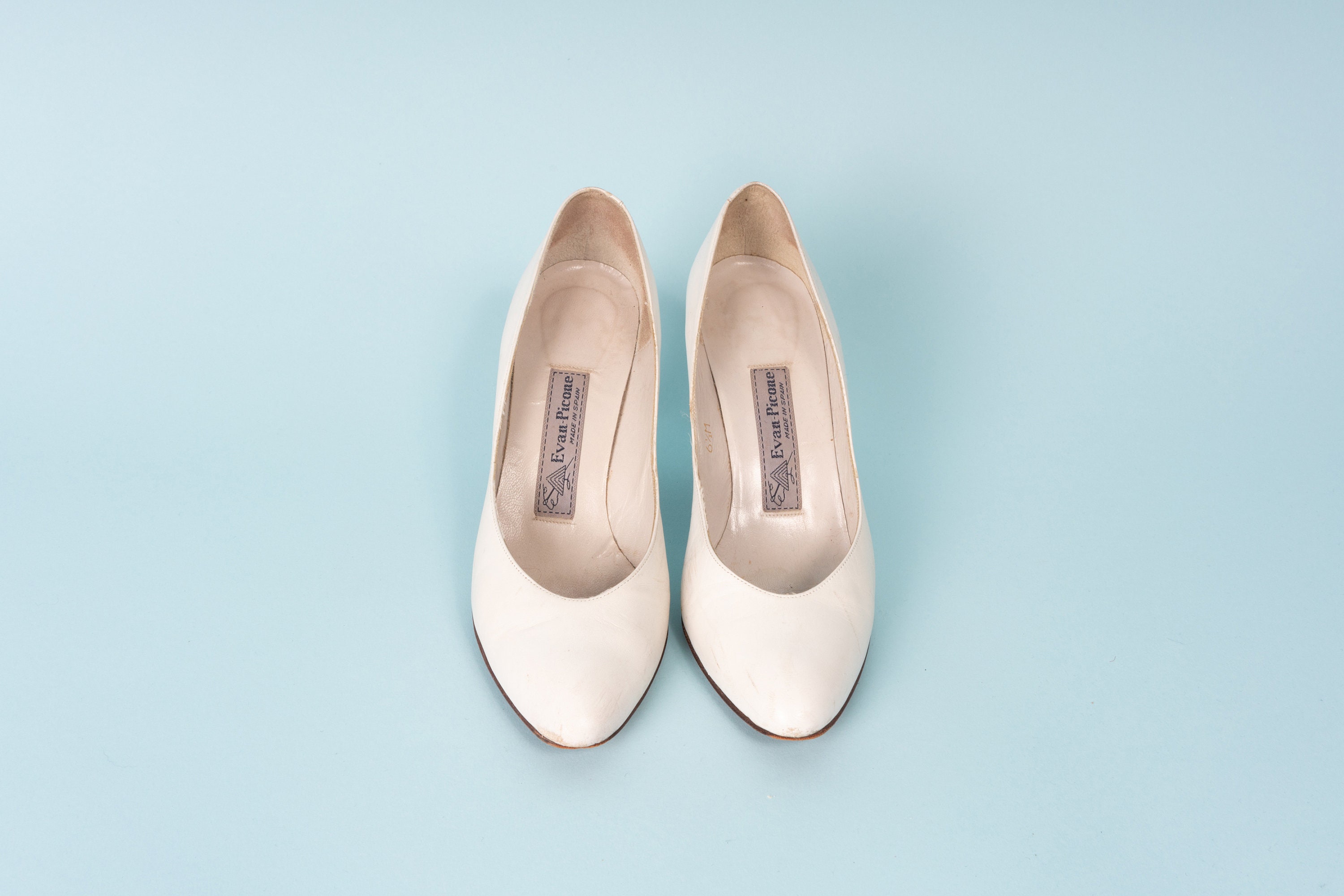 Vintage 80s Evan-picone Classic White Leather Heels 6.5 - Etsy