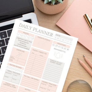 Printable ADHD Planner // Gray and Pink // Organizational Planner for ...
