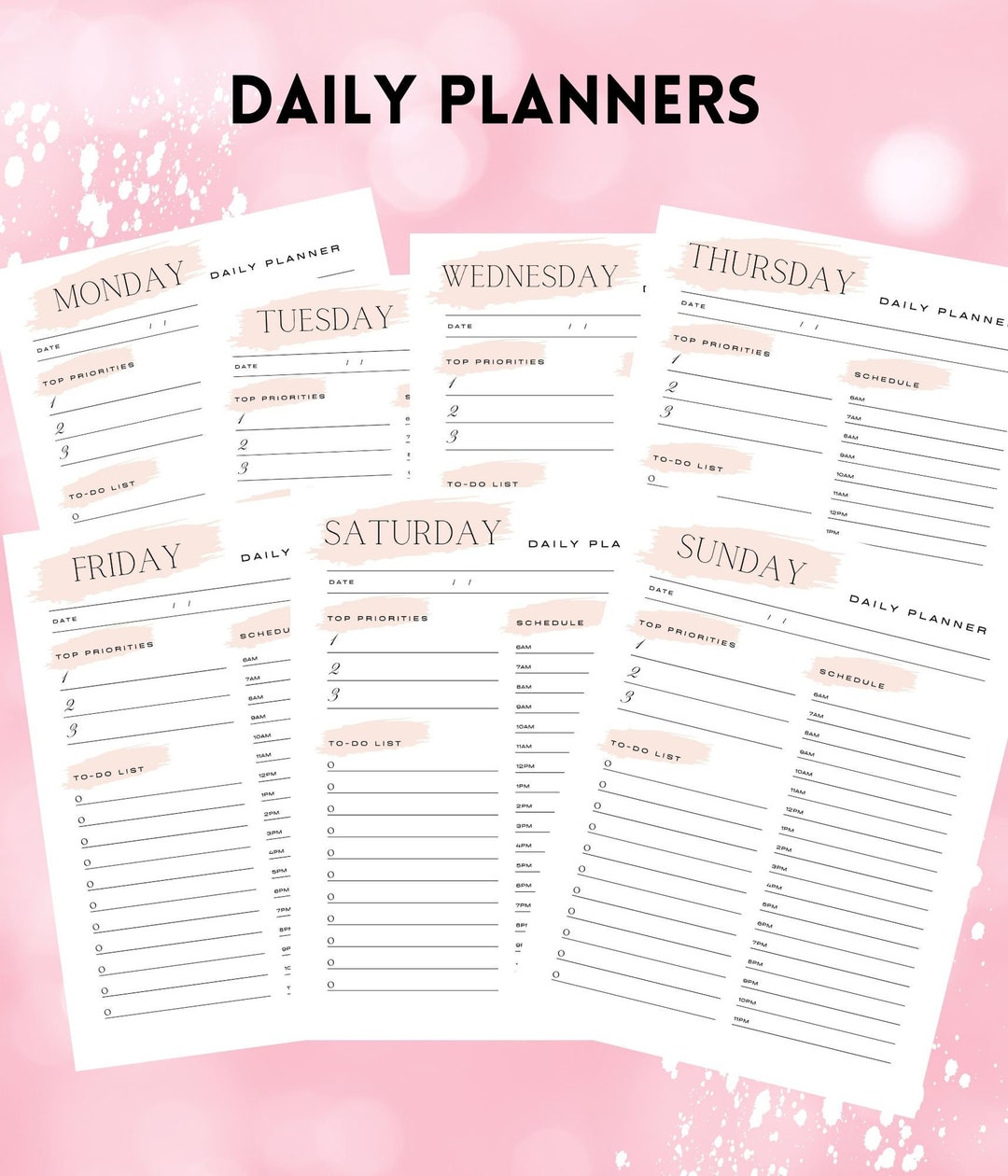 Printable Daily Planner Bundle // Productivity Planner // Cute - Etsy