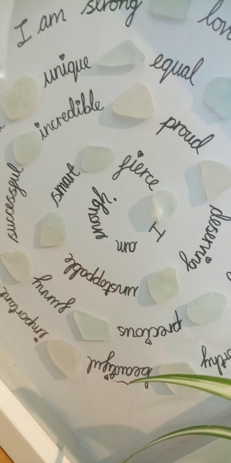 Positive Affirmation Frame, Motivational Handmade Wall Art, I Am Strong ...