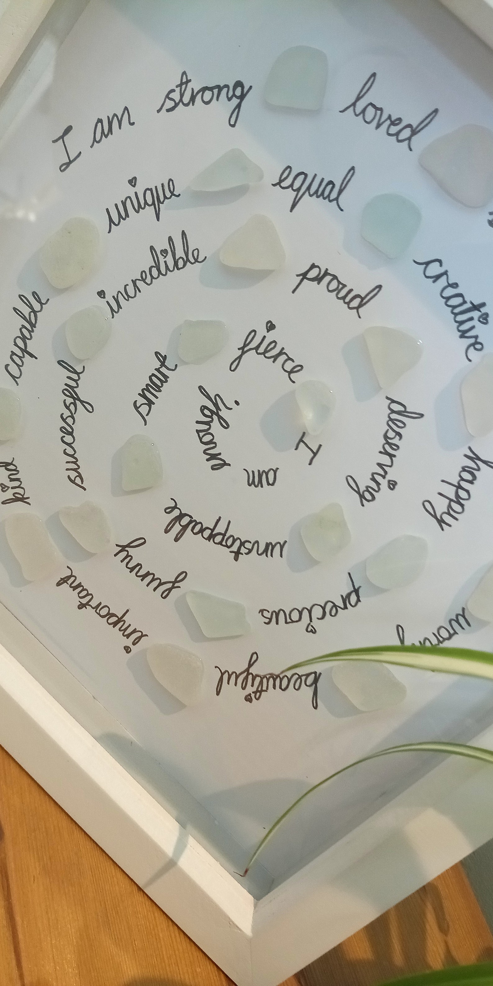 Positive Affirmation Frame, Motivational Handmade Wall Art, I Am Strong ...