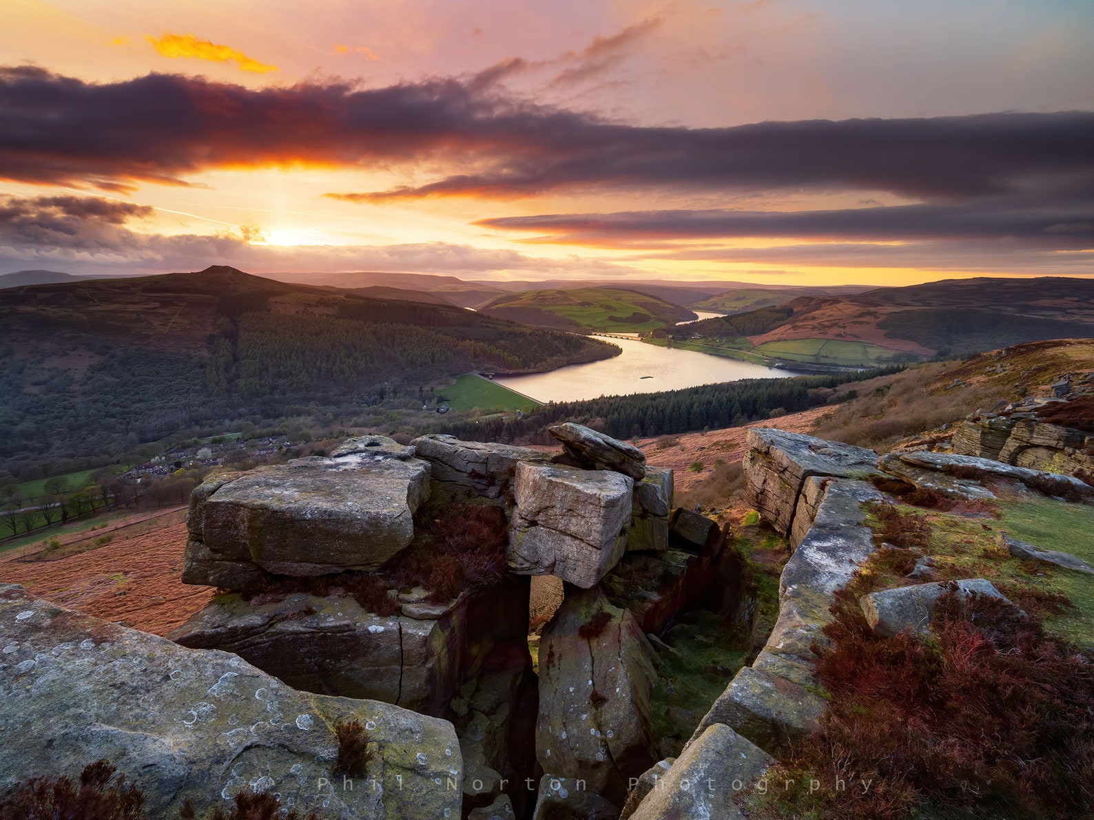 Bamford Edge Sunset Peak District Print Photographic Print - Etsy