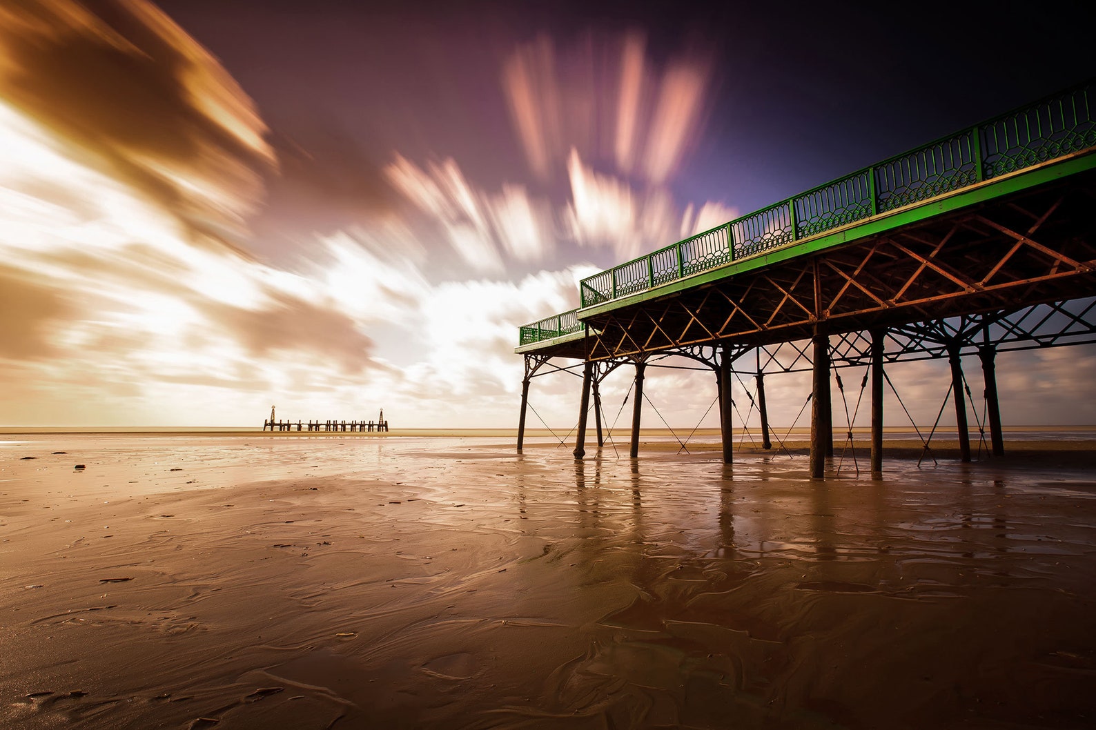 Lytham St Annes Pier Print: Dramatic Sky, Lancashire Coast Wall Art ...