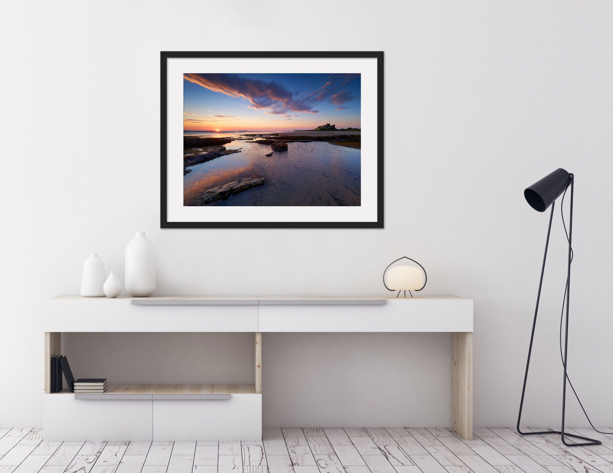 Bamburgh Castle First Light Print Photographic Print, Canvas, Wall Art ...