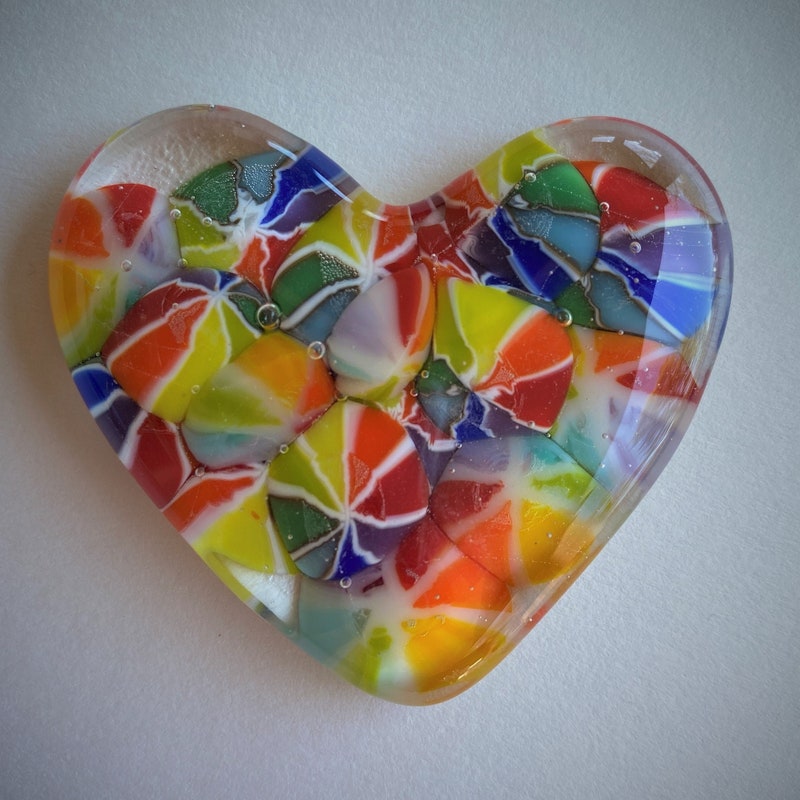 Fused Glass Heart - Etsy