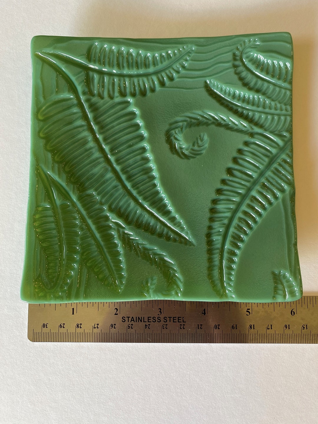 Fused Glass Art Plate Ferns - Etsy