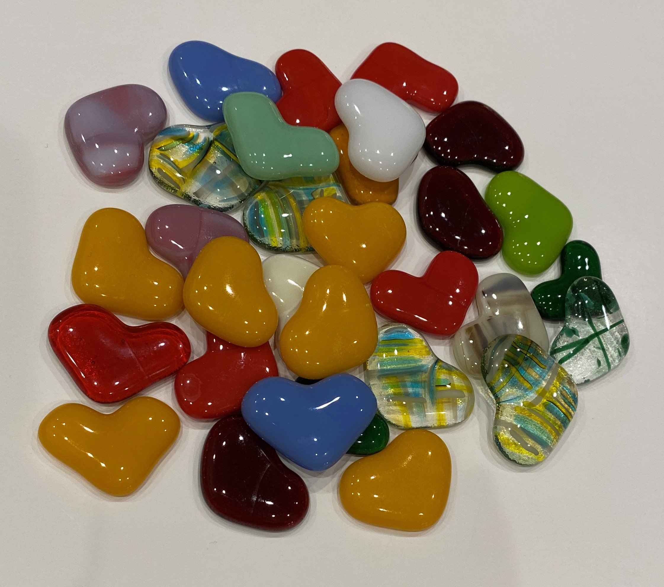 Fused Glass Hearts Pocket Hearts 1 Inch Hearts Set of Three - Etsy ...