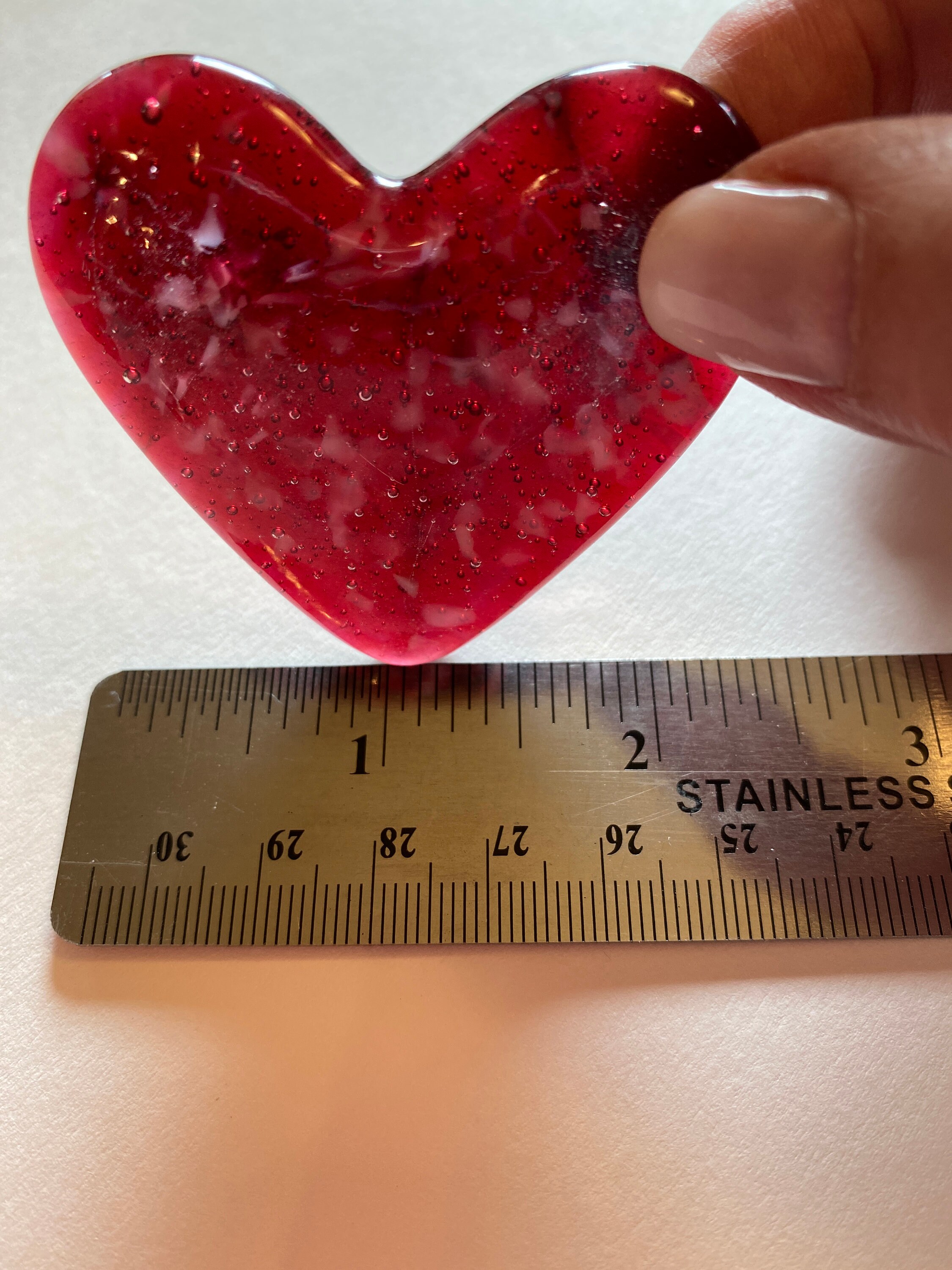 Glass Hearts! Fused Glass, Pocket Hearts, Friendship, Small Paperweight ...
