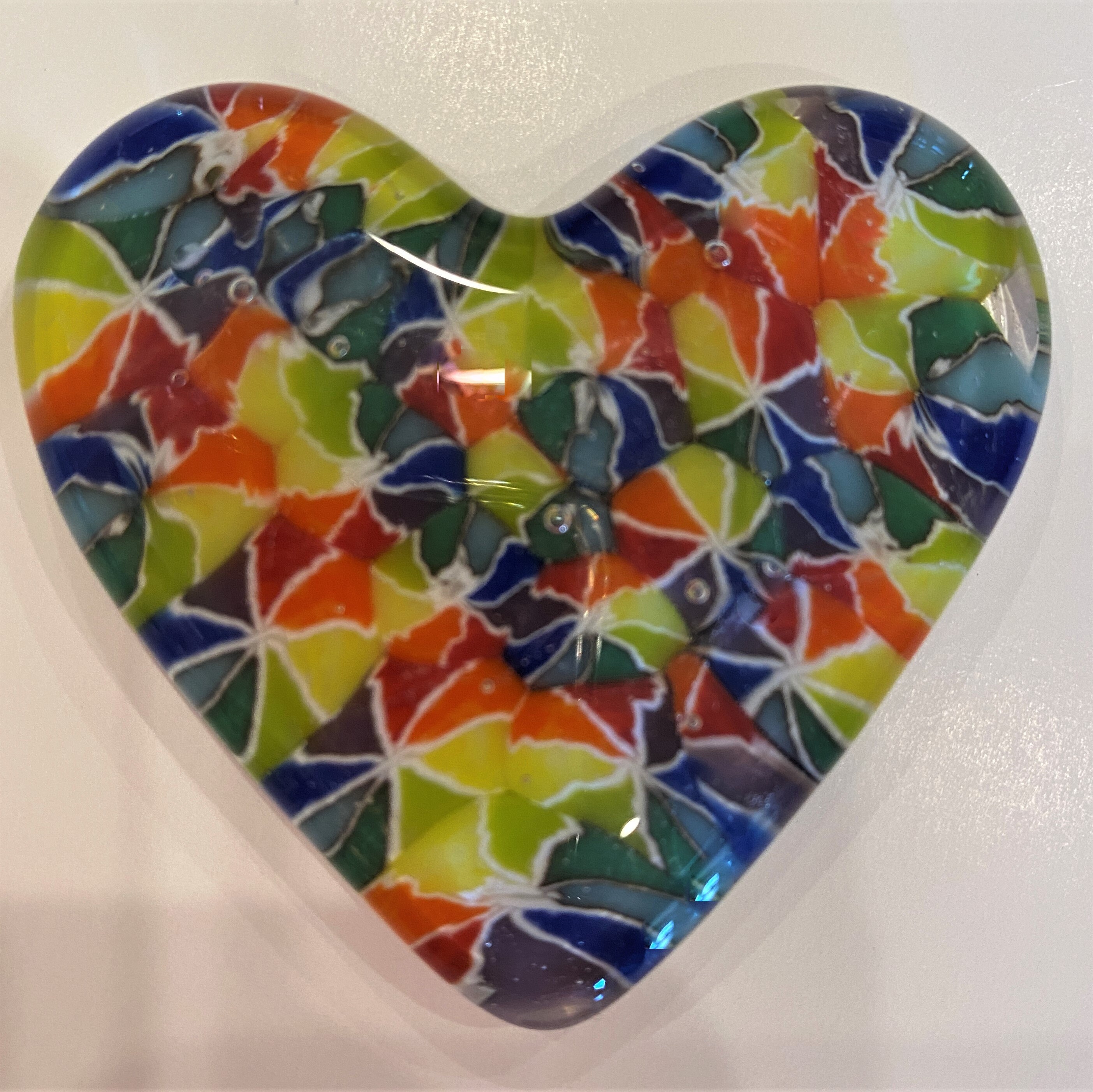 Glass Hearts Fused Glass Pocket Hearts Friendship Small Paperweight Glass Hearts Etsy Uk