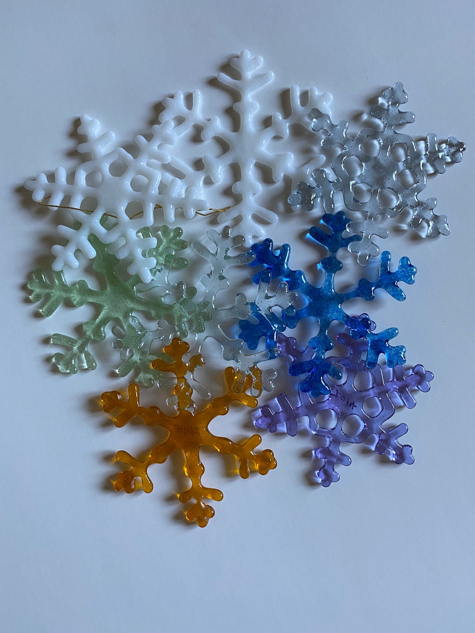 Snowflakes- Fused Glass - Etsy