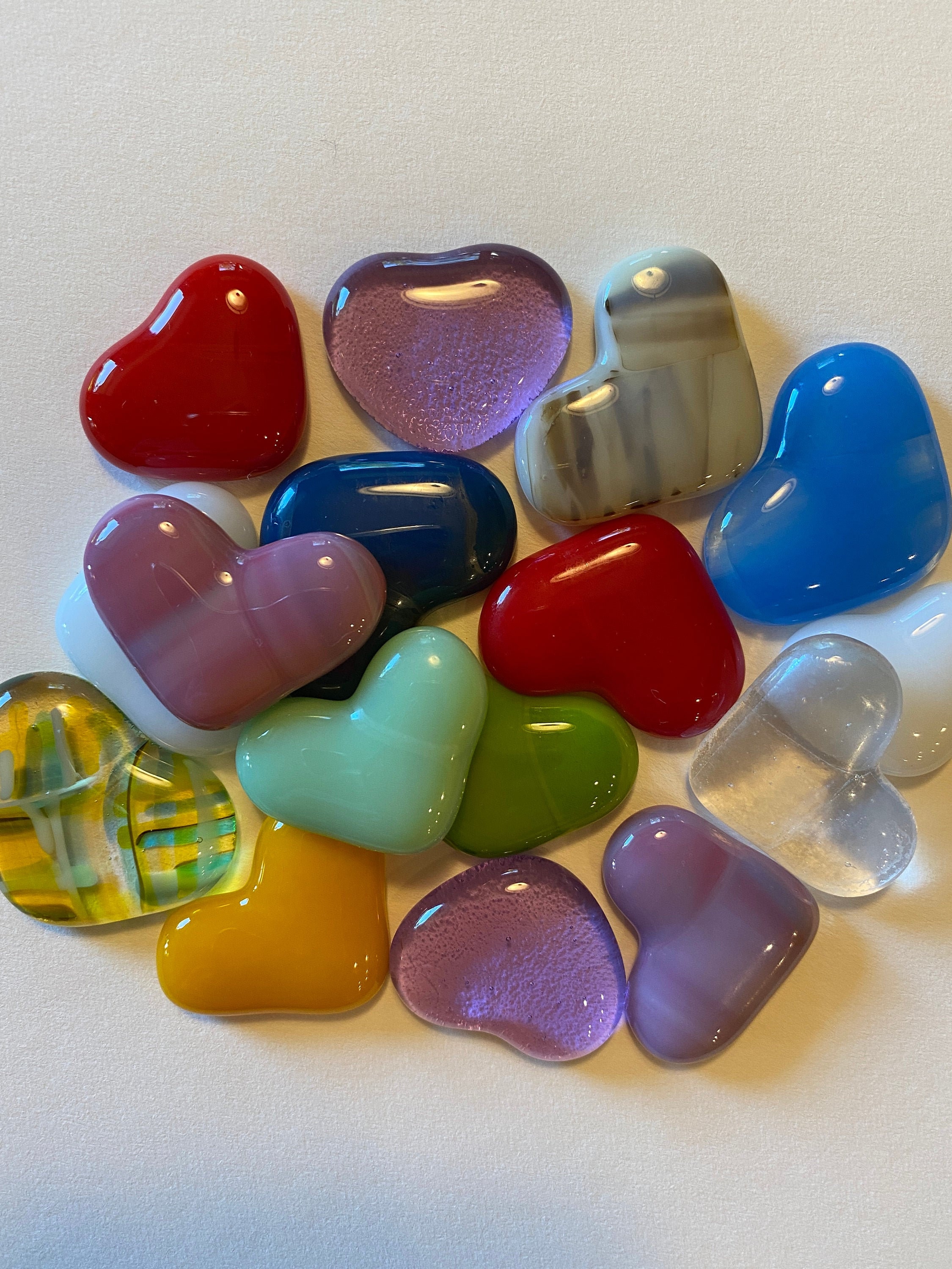 Fused Glass Hearts Pocket Hearts 1 Inch Hearts Set of Three - Etsy ...