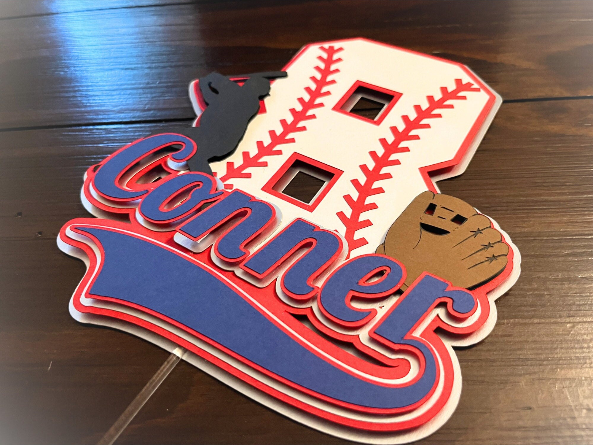 Custom Baseball Party Cake Topper / Personalized Baseball Cake Topper ...