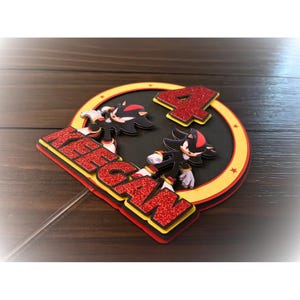 Shadow, Sonic Inspired Cake Topper / Sonic Shadow Themed Decor ...