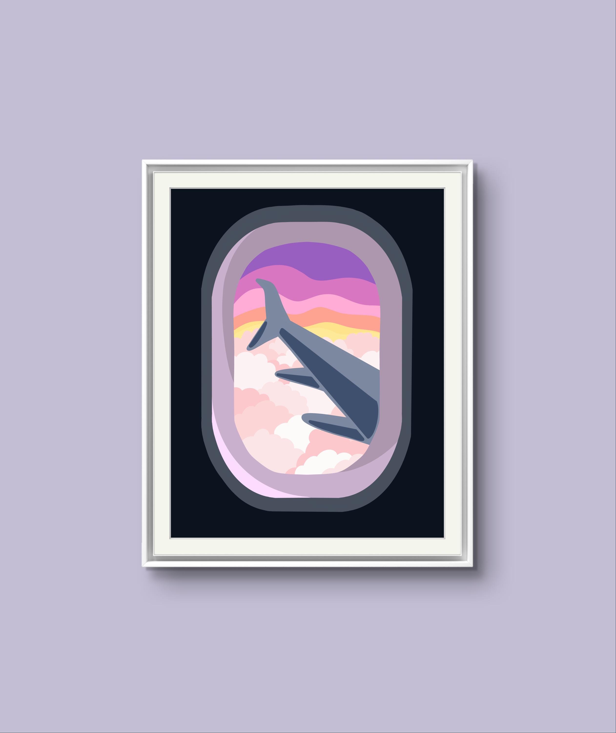 Airplane Window View Instant Download Art Print | Travel Themed Wall ...