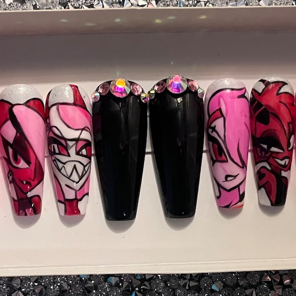 Hazbin Hotel Nails - Etsy
