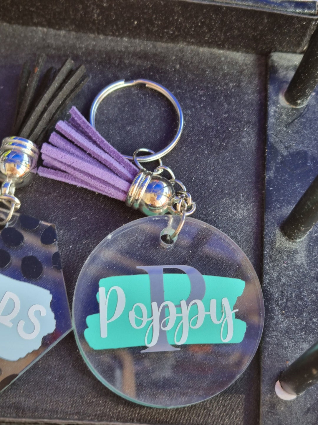 Flux Label Co. | Monogram | Kids Name | Acrylic Personalised Keyring ...