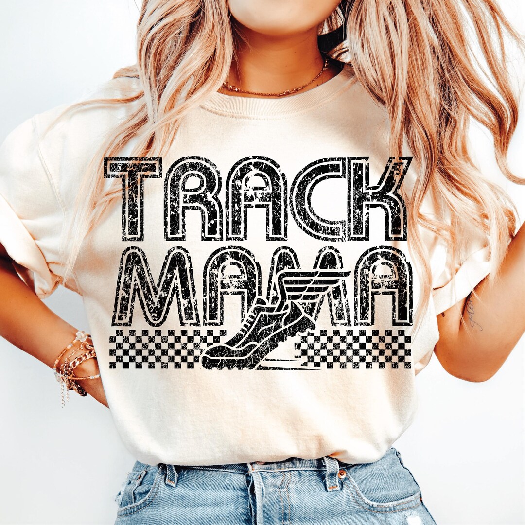 Retro Checkered Track Mama PNG | Vintage Track Mom Design | Running ...