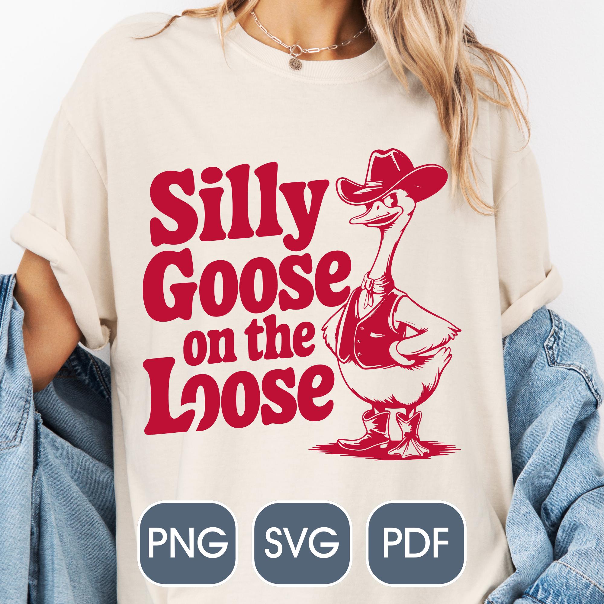 Silly Goose PNG, Cowboy Goose Clipart, Funny Western Goose, Vintage ...