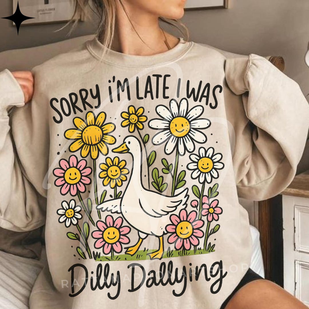 Funny Goose PNG – Sorry I’m Late I Was Dilly Dallying – Cute Animal ...