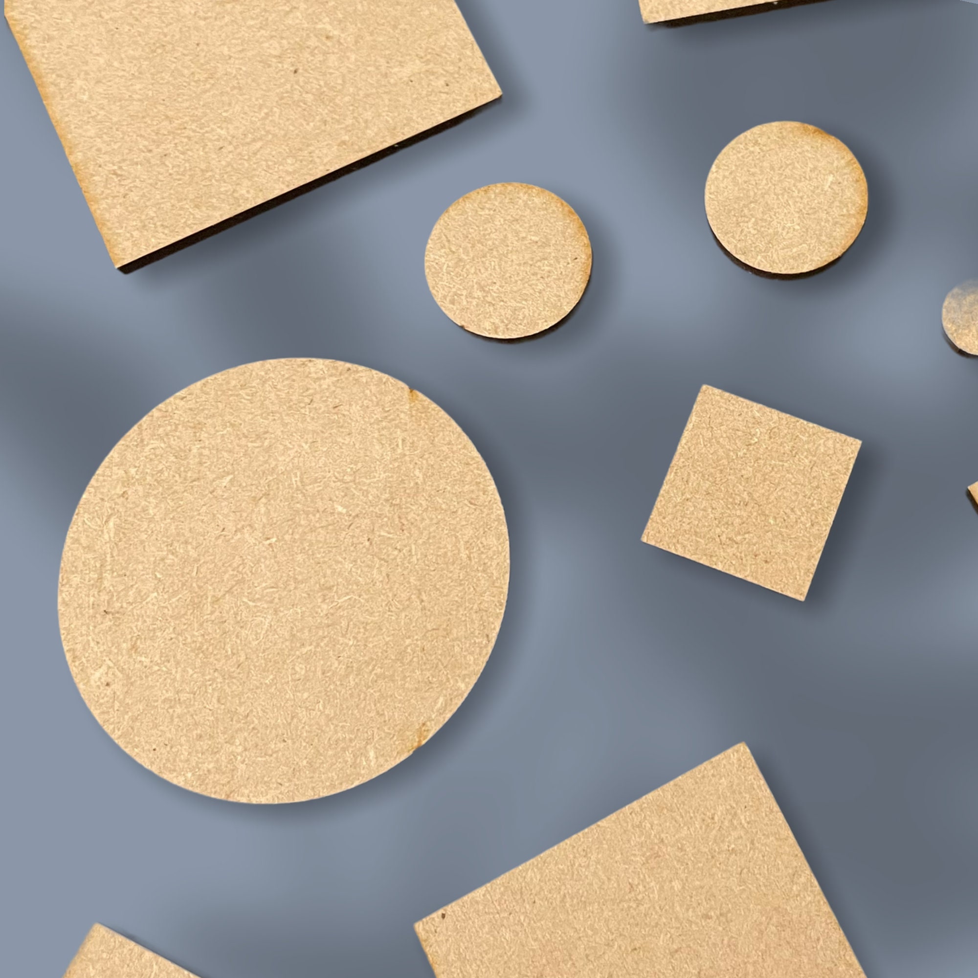 10 X 3mm Thick Wooden MDF Blank Craft Shapes Round Square Arts - Etsy UK