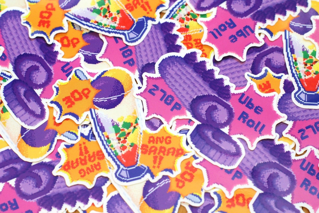 Clear Vinyl Stickers - Filipino Desserts (ube Roll and Halo Halo) - Etsy
