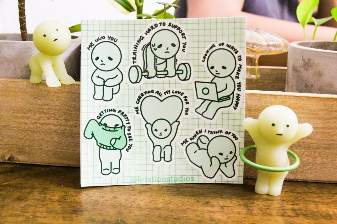 Smiski Love Sticker Sheet | Weatherproof Vinyl Stickers - Etsy