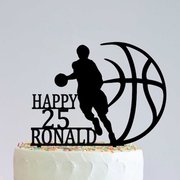 Personalized Happy Birthday Cake Topper Basketball - Etsy