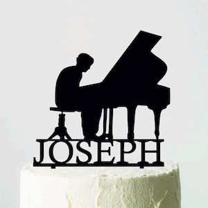 Grand Piano Cake Topper, Piano Man, Pianist Cake Topper, Personalized ...
