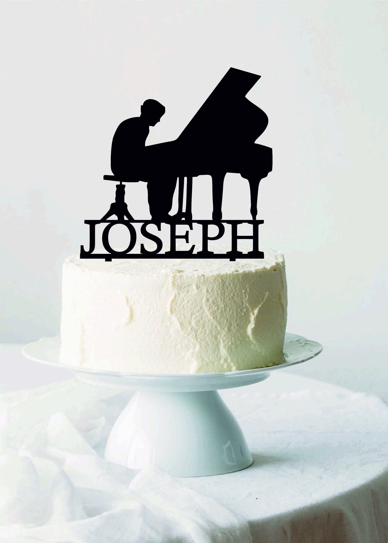 Grand Piano Cake Topper, Piano Man, Pianist Cake Topper, Personalized ...