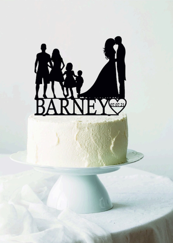 Family Cake Topper Wedding Cake Topper Bride and Groom With - Etsy