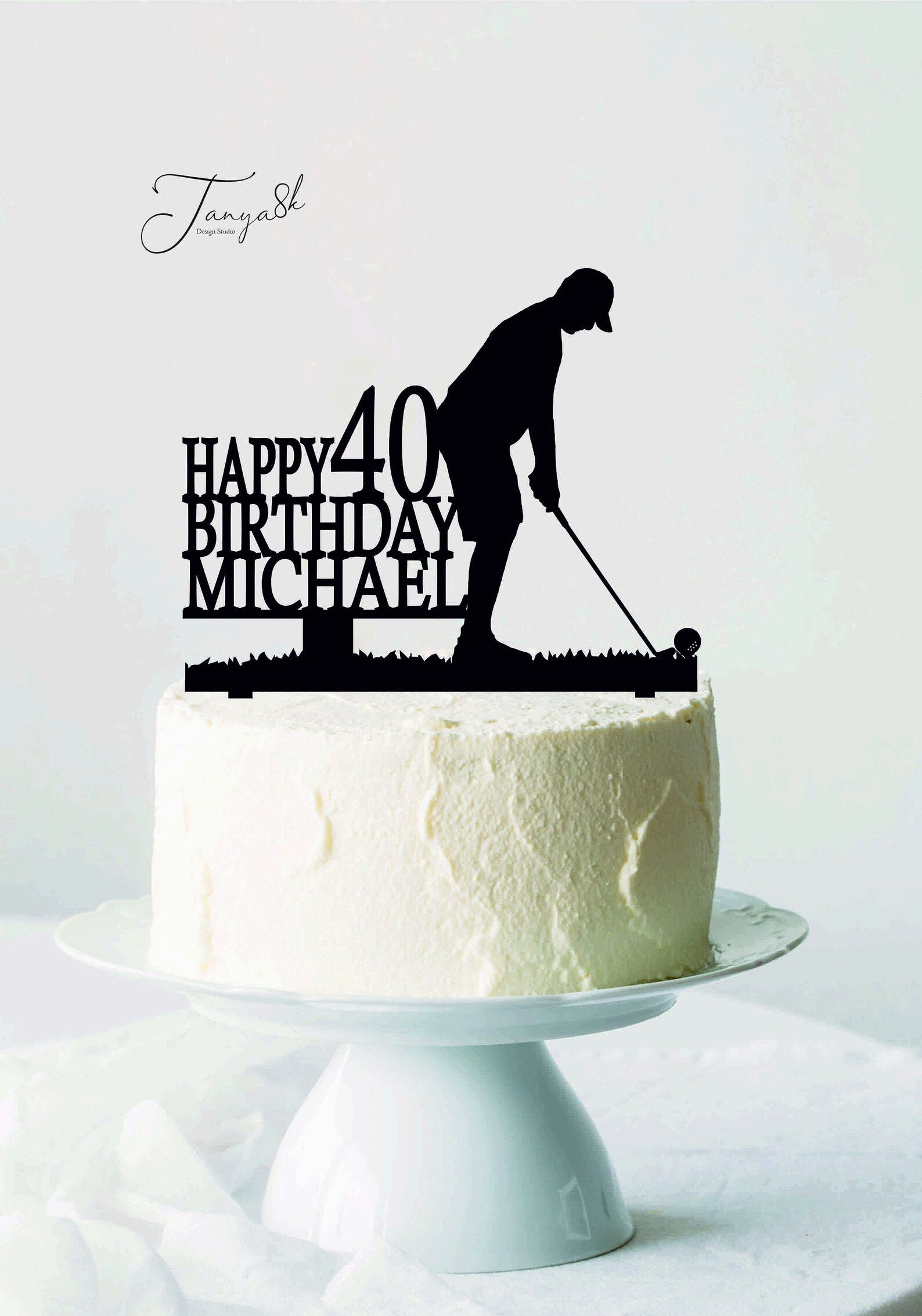 Golf Birthday Cake Topper Happy Birhday Topper Golfer - Etsy