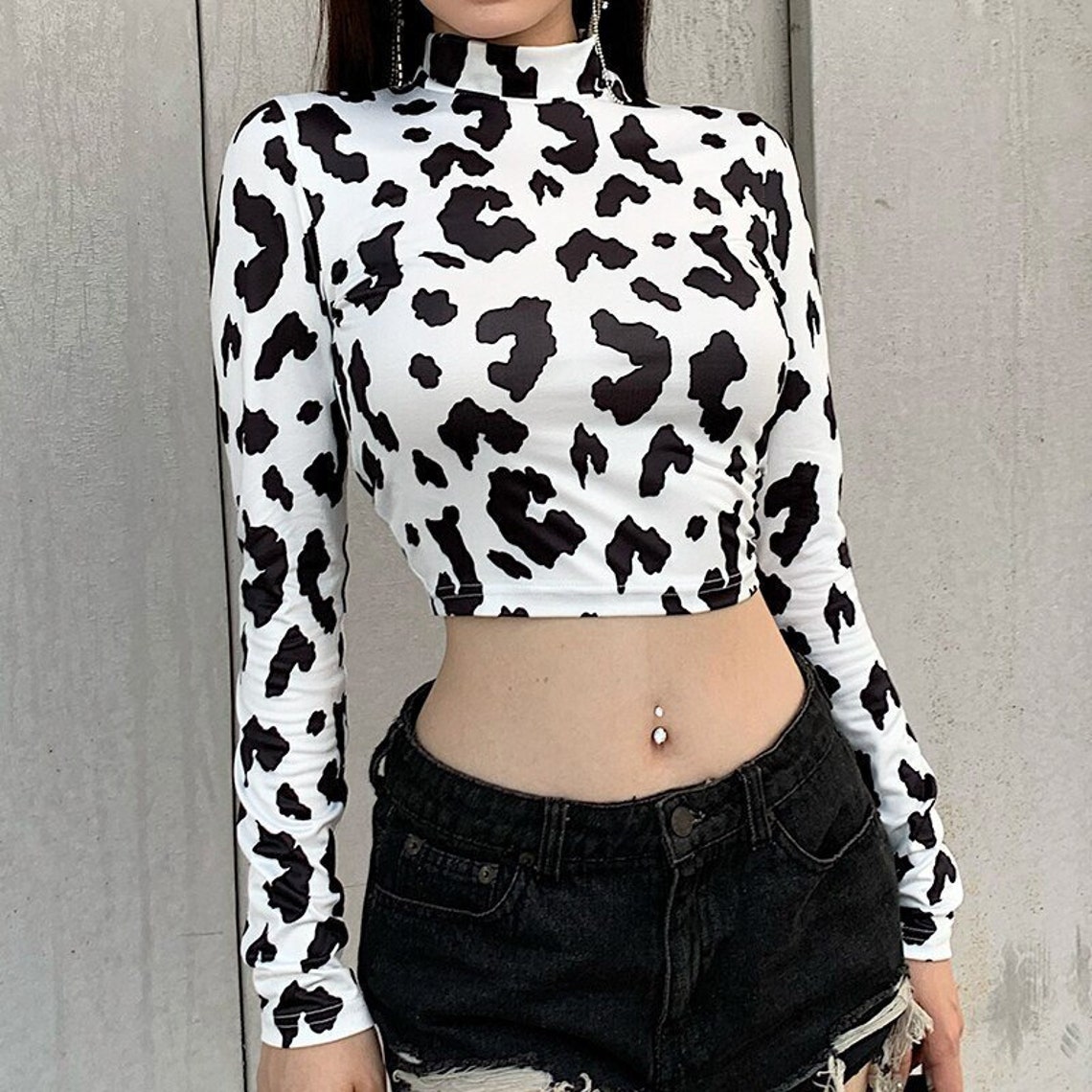 Cow Print Long Sleeve Crop Top Crop Top Long Sleeve Shirt Etsy cow-print-long-sleeve-crop-top-crop-top-long-sleeve-shirt-etsy