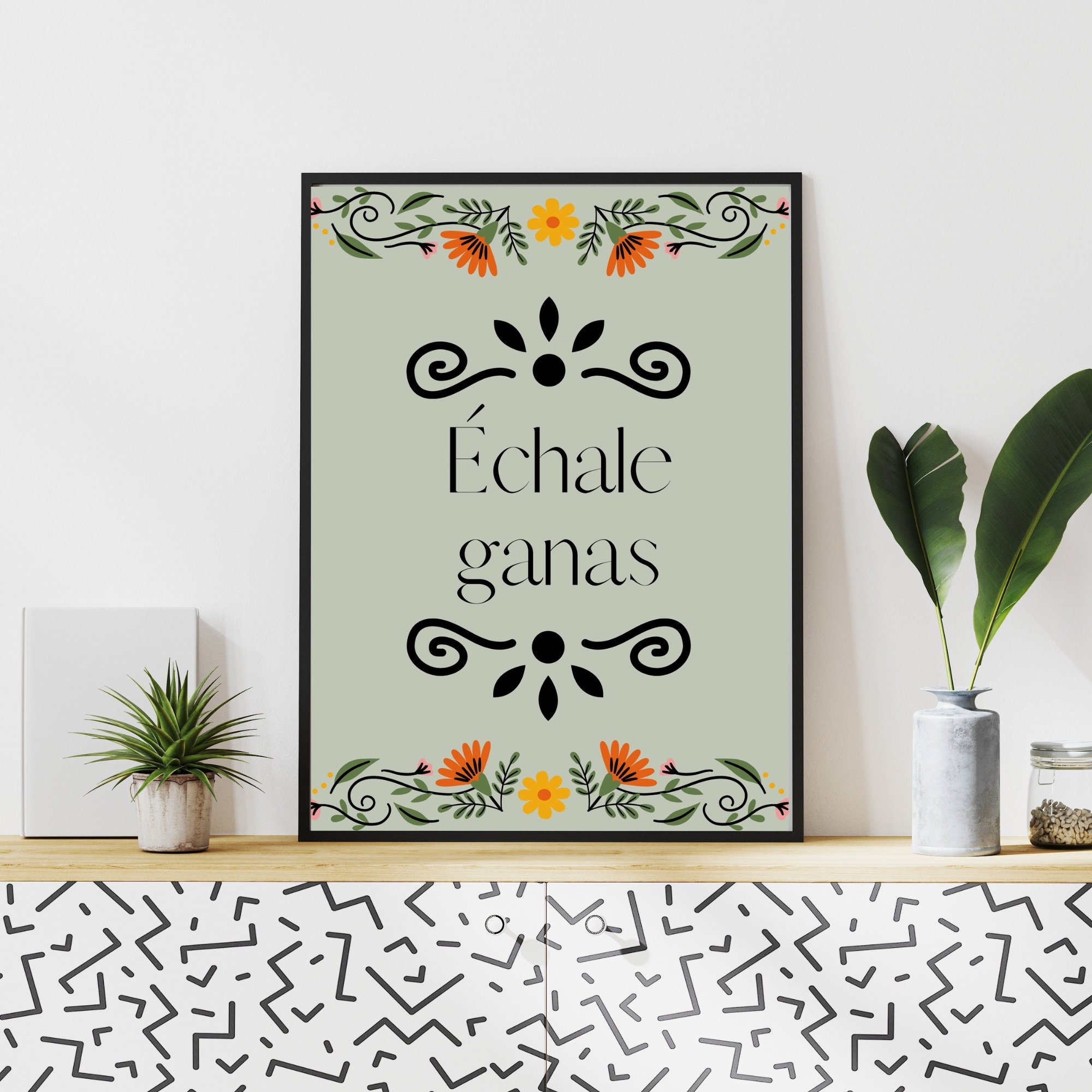 Echale Ganas Digital Art, Graduation Gift, Echale Ganas Wall Art, Graduation Stole, First ...