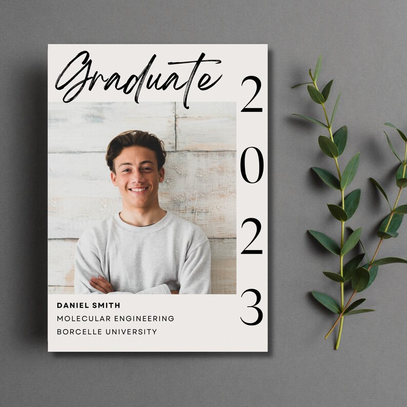 Graduation Announcement Canva Template Echale Ganas Graduation - Etsy