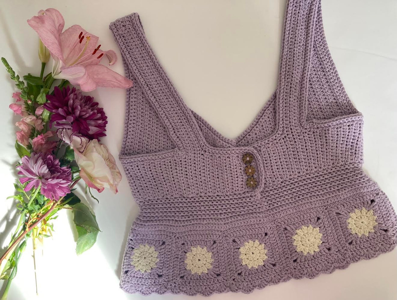 Daisy Loop Crochet Top Crochet Pattern Downloadable PDF - Etsy