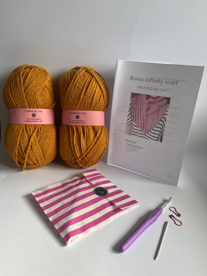 Roma Infinity Scarf Crochet Kit - Perfect Gift for Crafty Beginners! - Etsy