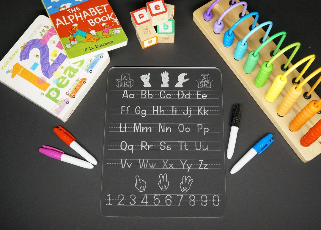 Alphabets and Numbers Tracing Boards Learn the Alphabets - Etsy Canada