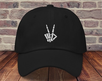 Embroidered Peace Sign Hat - Etsy