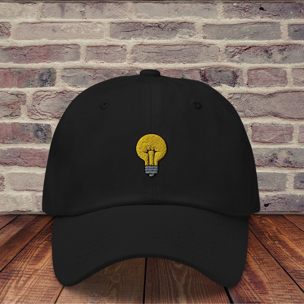Light Bulb Hat, Light Bulb Embroidered Hat, Multiple Colors, Unisex Hat ...