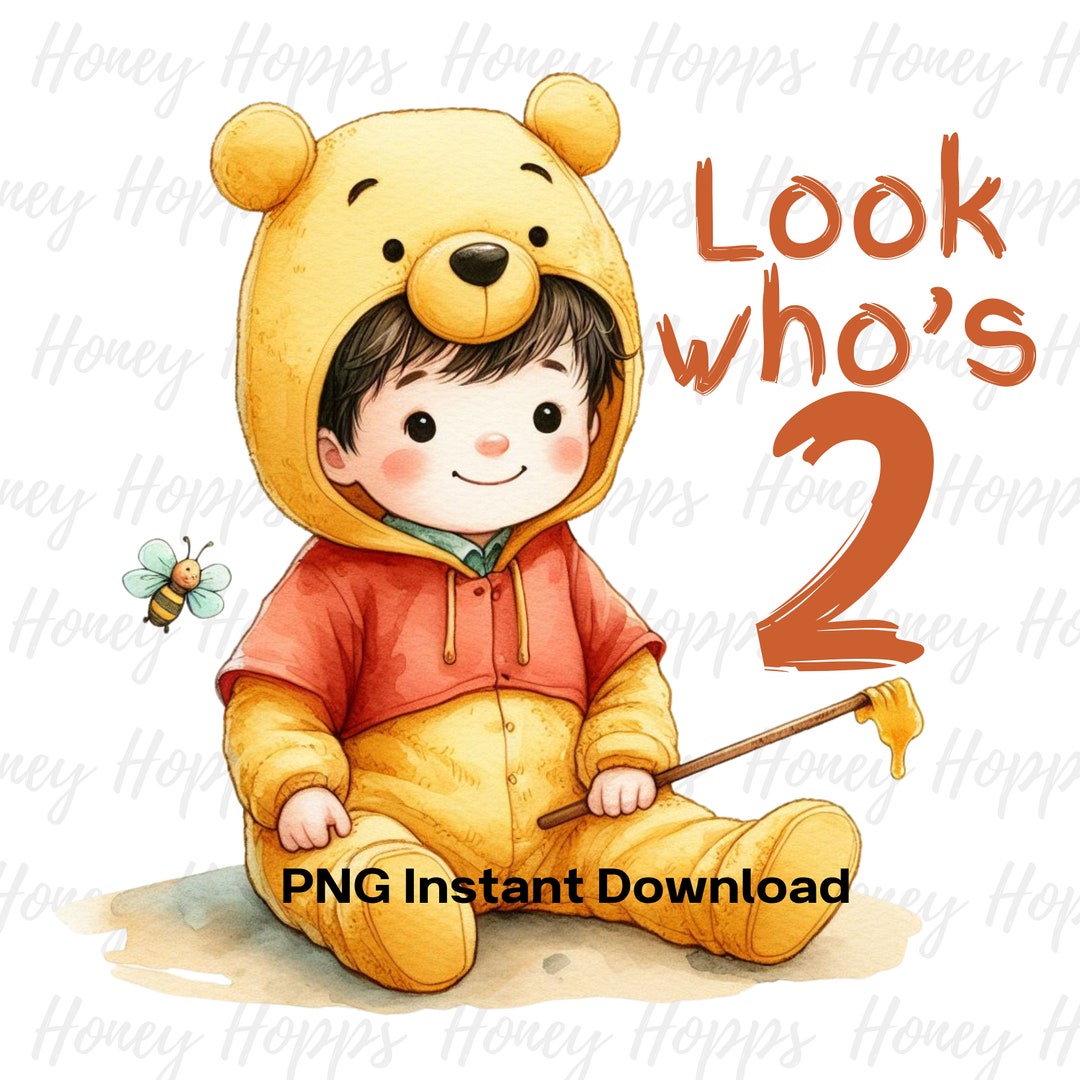 Look Who’s 2 Pooh Birthday Boy Png Sublimation Digital Art , Clip Art ...