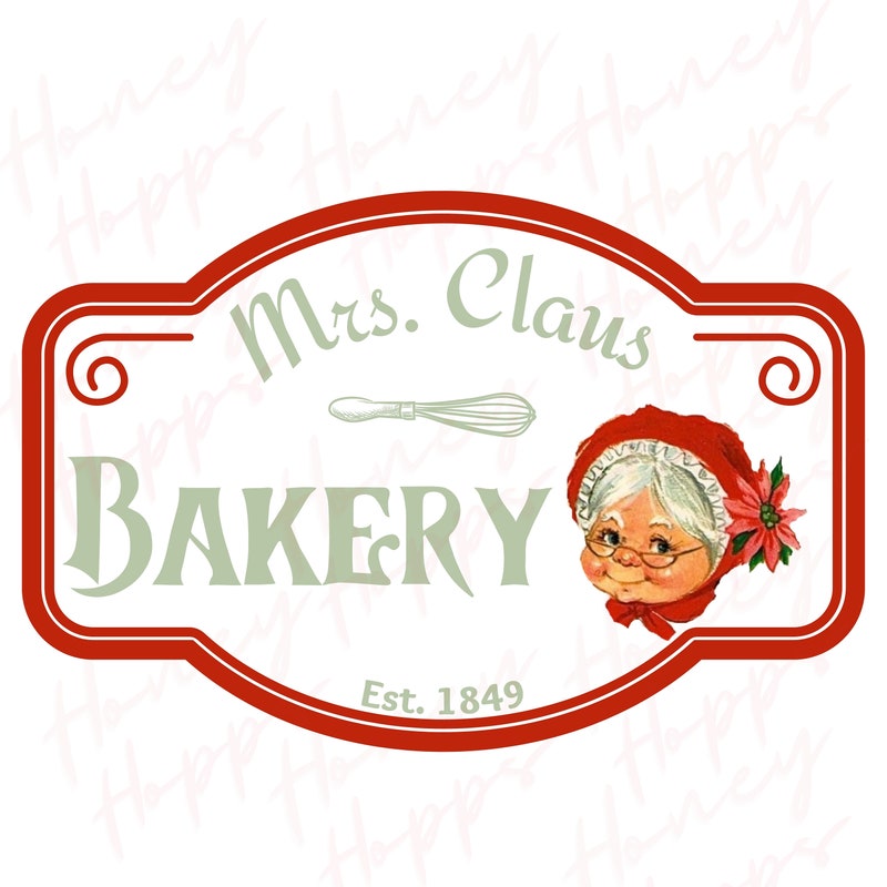Mrs Claus Bakery Sign - Etsy