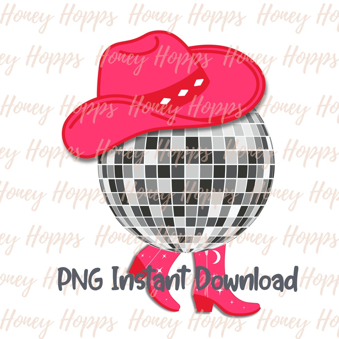 Country Disco Cowgirl Disco Ball Nashville Digital Design PNG - Etsy