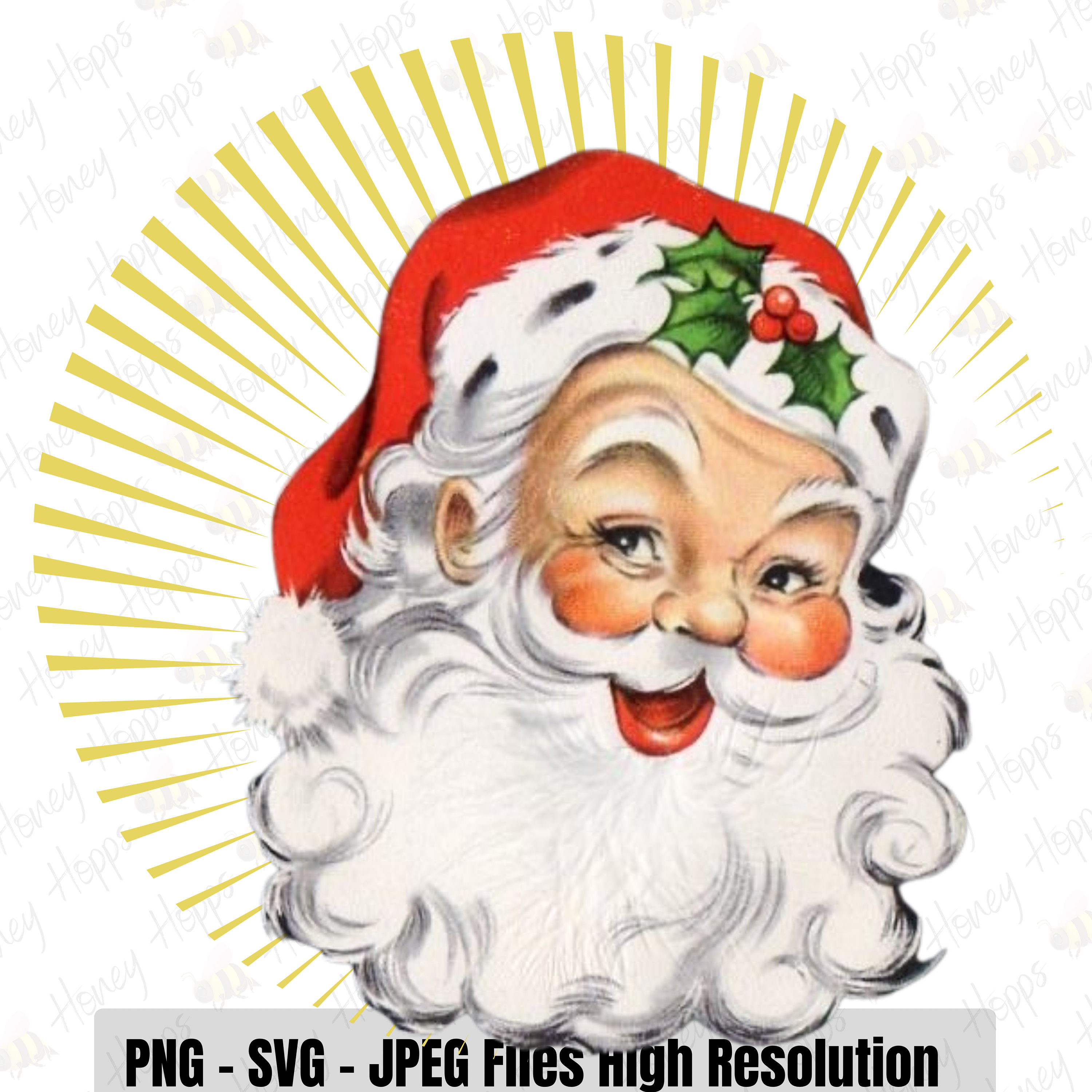 Vintage Classic Santa SVG JPEG PNG Sublimation Design - Etsy