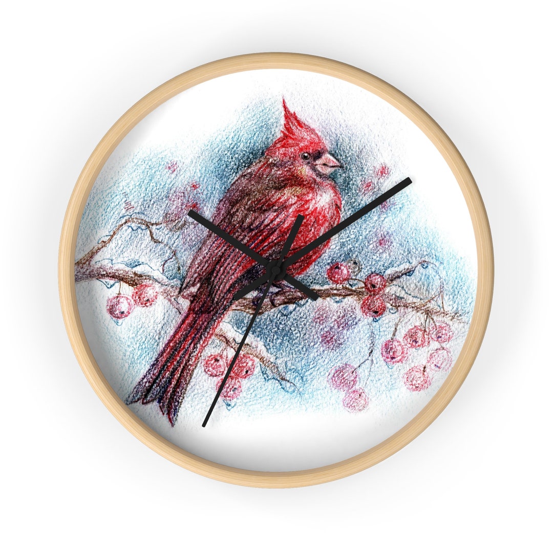 Cardinal Wall Clock - Etsy