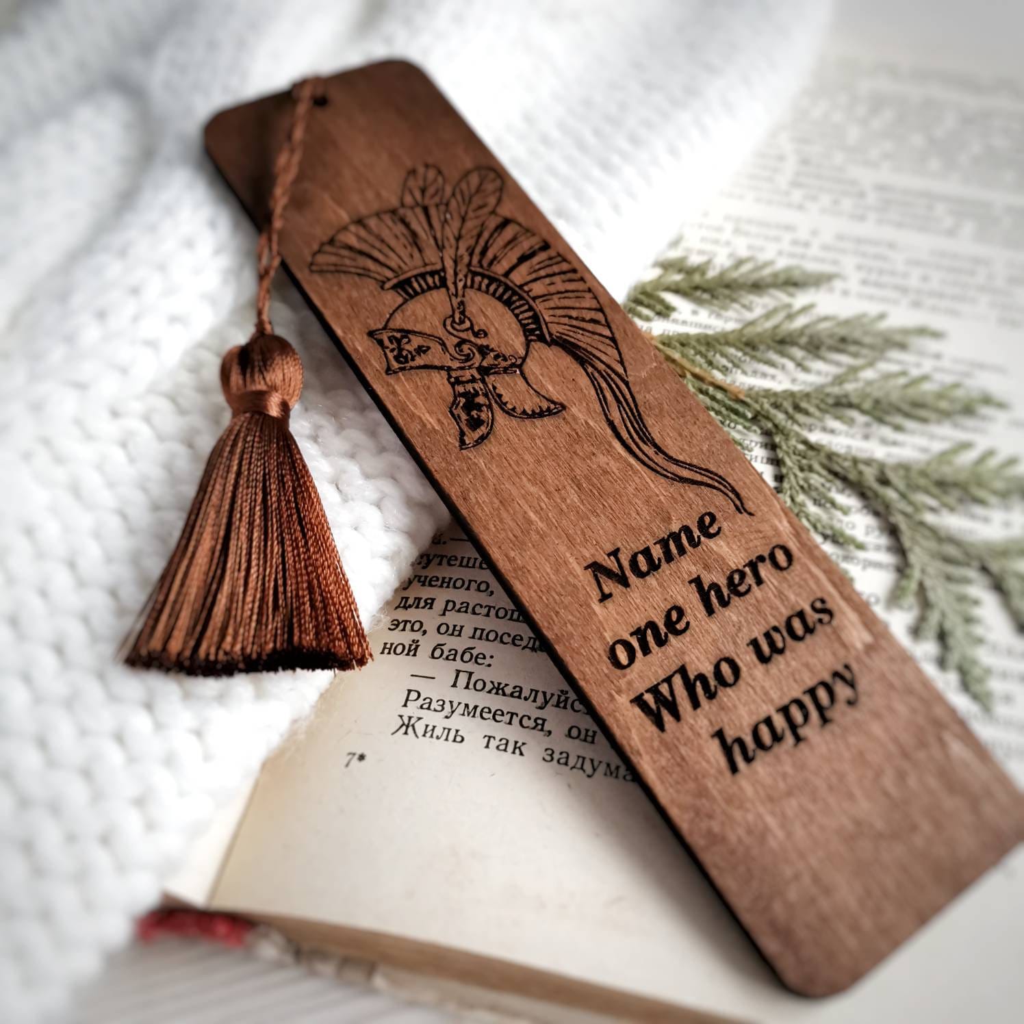 Wood Bookmark Name One Hero Who Was Happy Engraved Wooden Book Mark ...