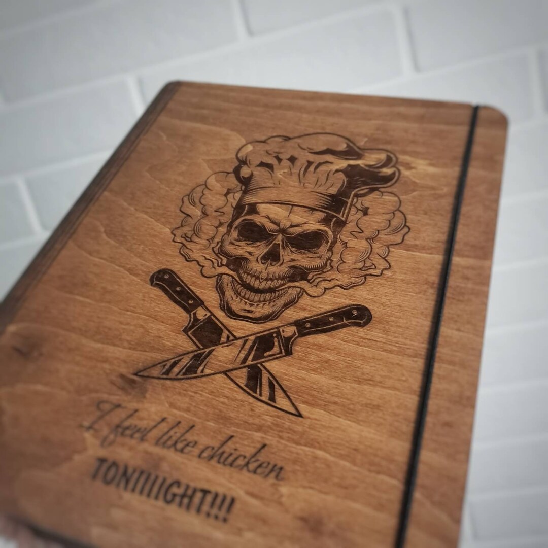 Personalized Wooden Recipe Book for Men Blank Binder Christmas Gift ...