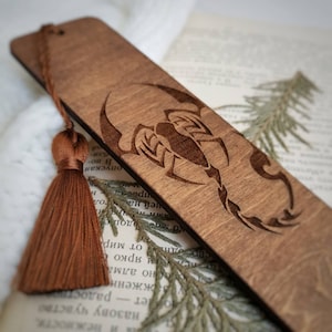 Scorpion Engraved Wooden Bookmark, Egyptian Serqet Goddess - Etsy